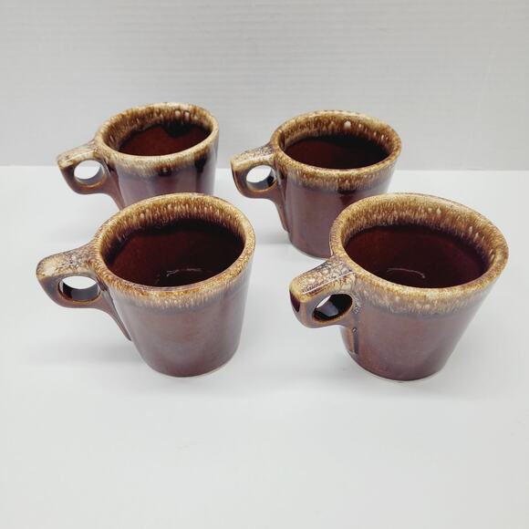 hull | Dining | 4 Vintage Hull Pottery Oven Proof Usa Brown Drip Glaze ...